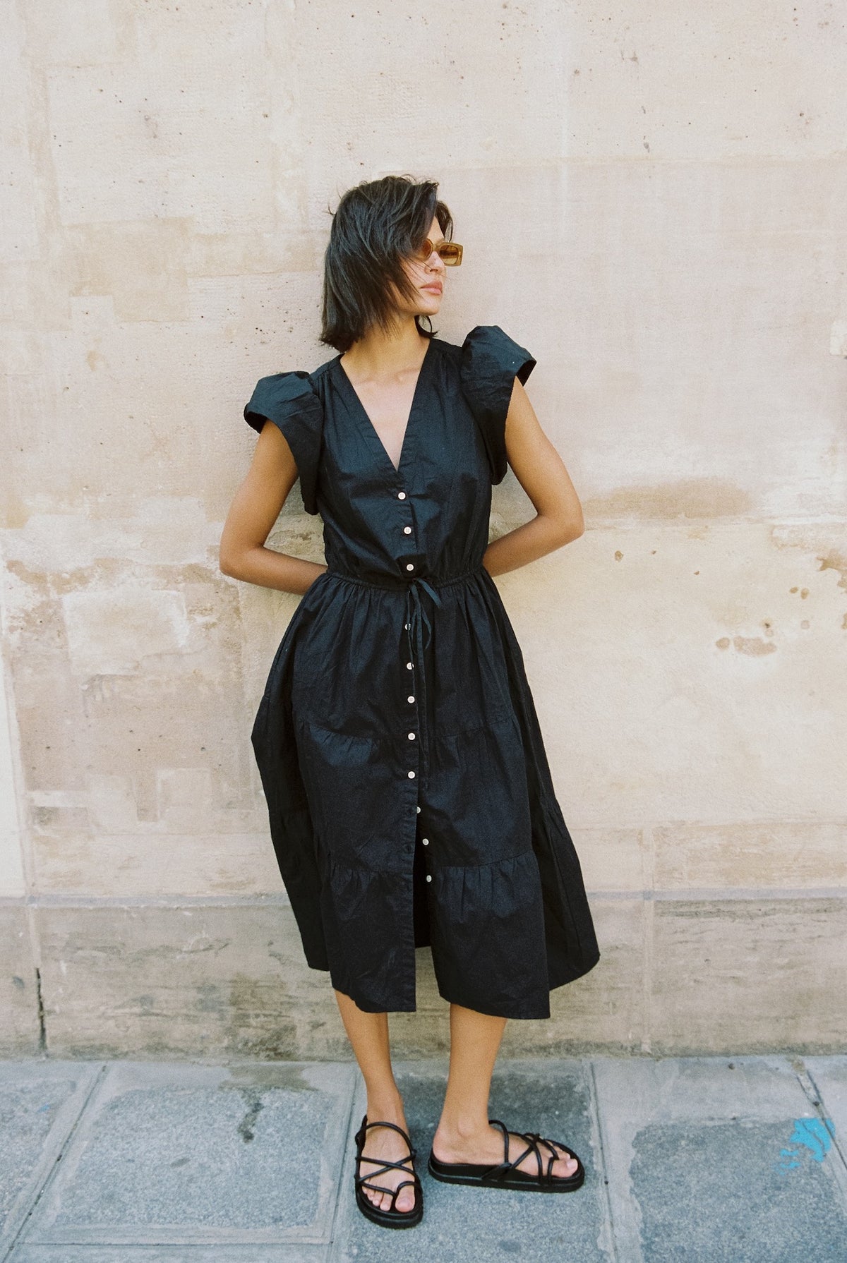 Kristi Dress Black Poplin