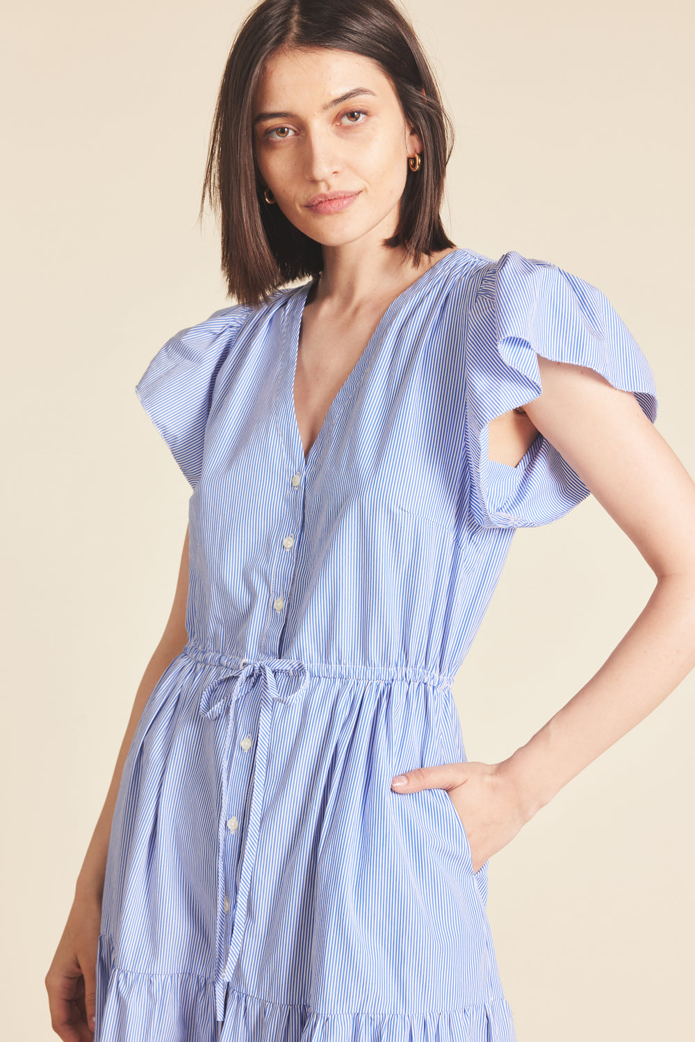 Kristi Dress Blue/White Stripes