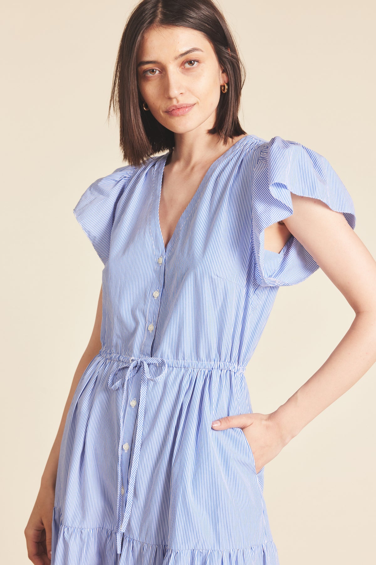 Kristi Dress Blue/White Stripes