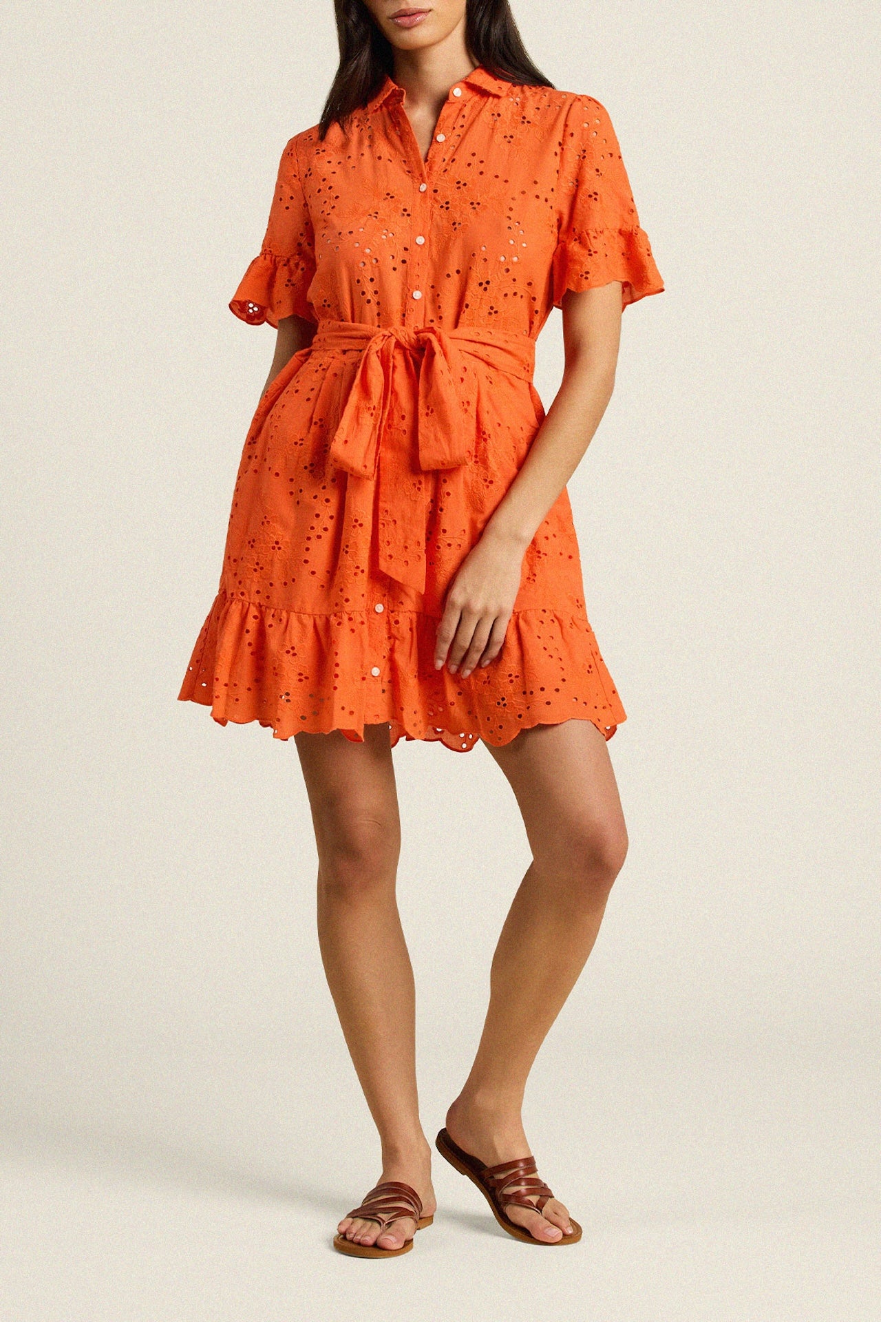 Martinique Dress Vermillion Eyelet