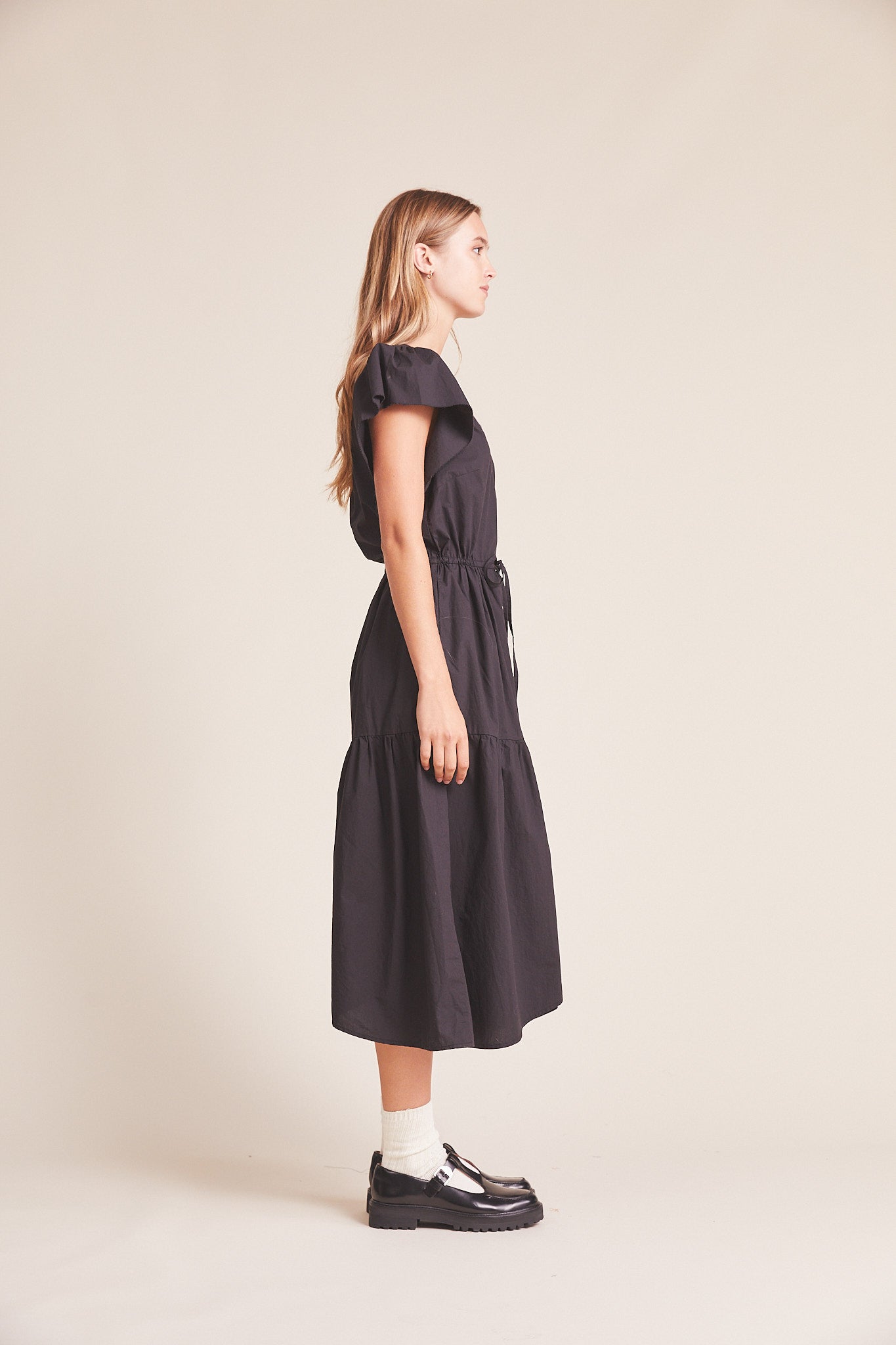 Kristi Dress Black Poplin – TROVATA